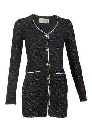 Emilio Pucci Single-breasted Coat With Gold-tone Trim - Black