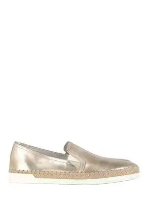 TOD'S Vintage Leather Slip-on Sneakers - Gold