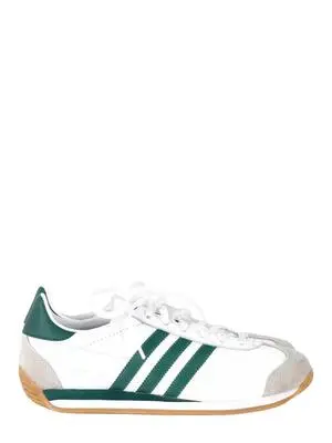 Adidas Country Leather Three-stripe Sneakers - White