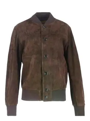 TOD'S Vintage Suede Bomber Jacket - Brown