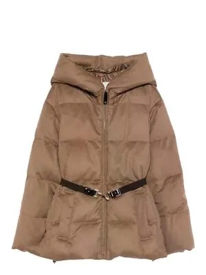 Max Mara Hooded Quilted Jacket - Brown