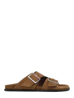 ALOHAS Alba Buckle Suede Sandals - Brown