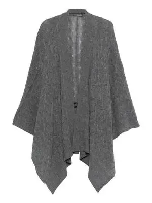 Ermanno Scervino Asymmetric Cable Knit Cardigan - Grey