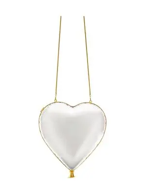 Oscar De La Renta Heart Balloon Chain Clutch - Neutrals
