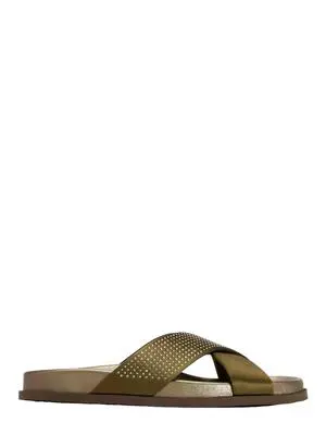 PEDRO GARCIA Daliana Embellished Flatform Sandals - Green