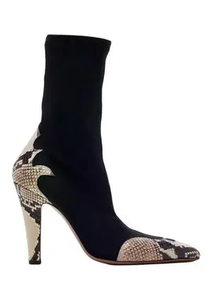 PARIS TEXAS Belle Snakeskin-Effect Ankle Boots
