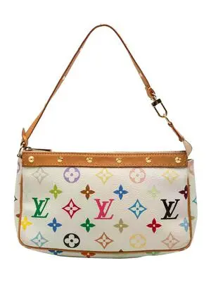 LOUIS VUITTON 2003 Monogram Multicolore Pochette Accessoires Shoulder Bag - White