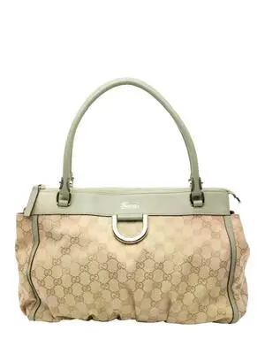 Gucci Gg Canvas Abbey D-ring Tote - Green