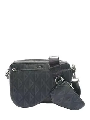 Dior Coated Canvas Cd Diamond Camera Crossbody Bag - Black