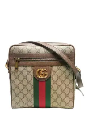 Gucci Zip-top Web-stripe Crossbody Bag - Neutrals