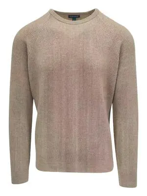 Peter Millar Ribbed Raglan Sweater - Neutrals