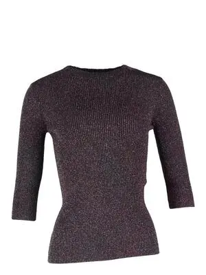 Maje Ribbed Knit Top - Purple