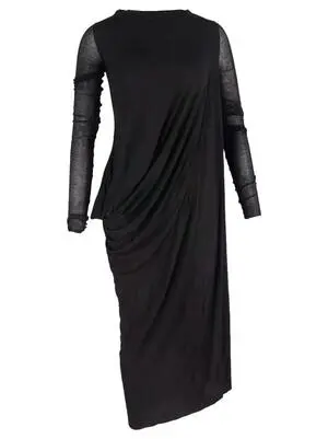 Rick Owens Draped Long-sleeve Midi Dress - Black
