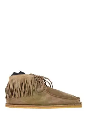 Saint Laurent Nino Fringed Ankle Boots - Brown