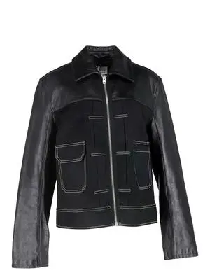 MAISON MARGIELA Zip-up Panelled Jacket - Black