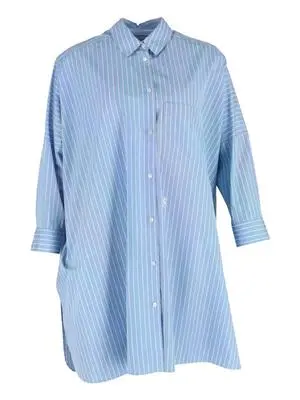 JIL SANDER Striped Dropped-shoulder Shirt - Blue