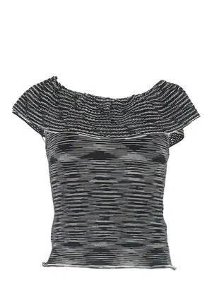 Missoni Striped Ruffle Top - Black