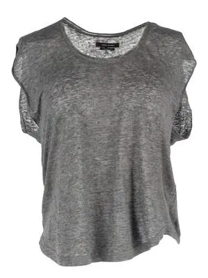 ISABEL MARANT VINTAGE Draped Linen T-shirt - Grey
