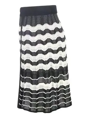 Missoni Chevron Elasticated-waistband Midi Skirt - Black