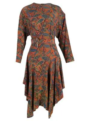 Chloé Paisley-print Midi Dress - Orange