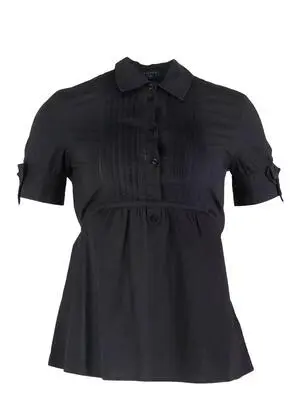 Escada Tie-waist Short-sleeve Blouse - Black