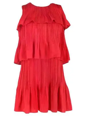 Maje Rockano Tie Pleated Dress - Red