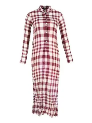 Theory Plaid Shirt Dress - Red