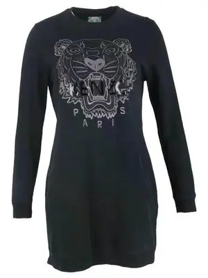 Kenzo Tiger Logo Mini Dress - Black
