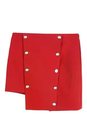 Versace Asymmetric Button Mini Skirt - Red