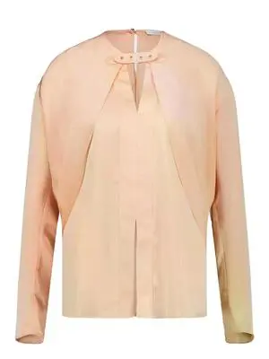 Rabanne Satin Long-sleeve Blouse - Neutrals