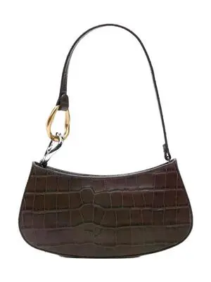 Staud Ollie Crocodile-effect Shoulder Bag - Brown