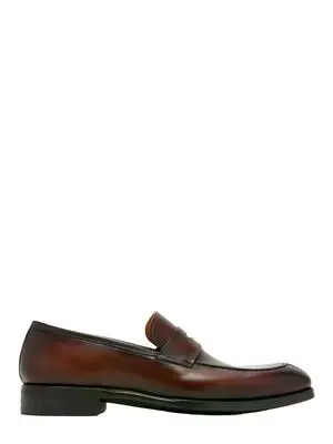 Magnanni Leather Penny-strap Loafers - Brown