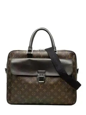 LOUIS VUITTON 2009 Monogram Macassar Soft Briefcase - Brown