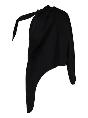 Diane Von Furstenberg Asymmetric Tie Top - Black