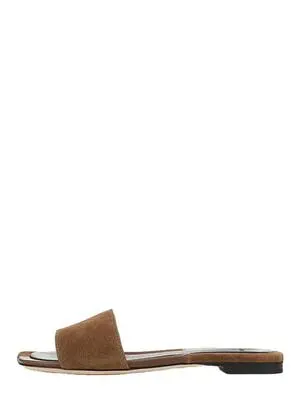 Vince Valeria Leather & Suede Slide Sandal - Brown