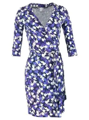 DIANE VON FURSTENBERG Printed Mini Wrap Dress