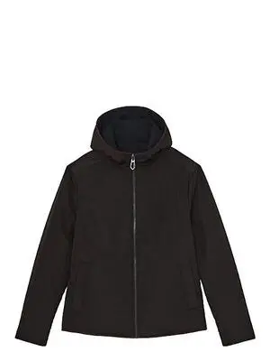 REISS Reversible Hooded Puffer Jacket - Navy Brown
