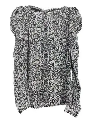 Maje Animal-print Blouse - White