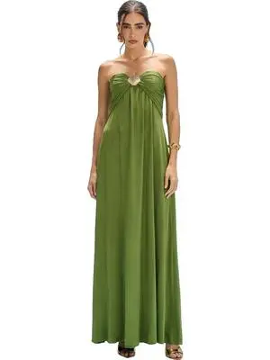 PatBO Intensity Jersey Strapless Gown - Green