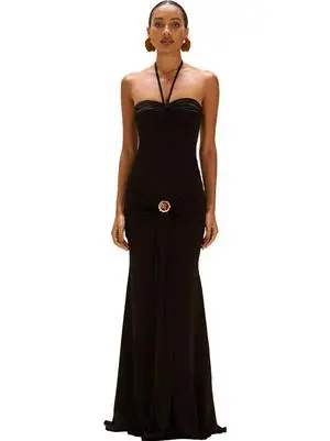PatBO Moonlit Jersey Maxi Skirt - Black