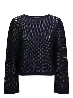 ALLUDE Knit Boatneck Sweater - Black
