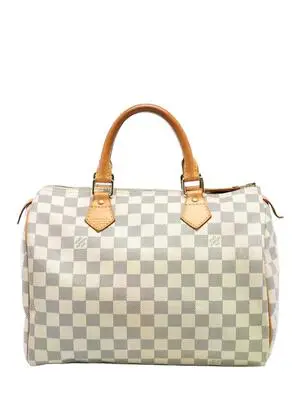 LOUIS VUITTON 2012 Damier Azur Speedy 30 Boston Bag - White