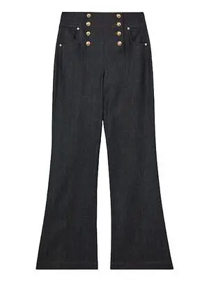 REISS Skylar Flared-leg High-rise Jeans - Dark Blue