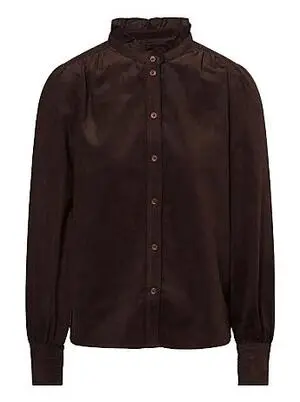 ME+EM Micro Corduroy Blouse - Cocoa Brown