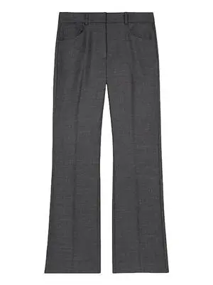 The Kooples Bootcut Mid-rise Wool-blend Trousers - Black