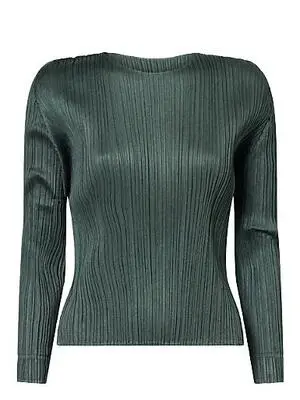 Issey Miyake Slim-fit Long-sleeve Knitted Top - Forest Green