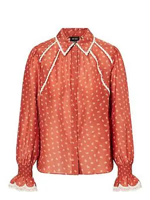 ME+EM Paisley Print Cotton-silk Blouse - Orange Multi