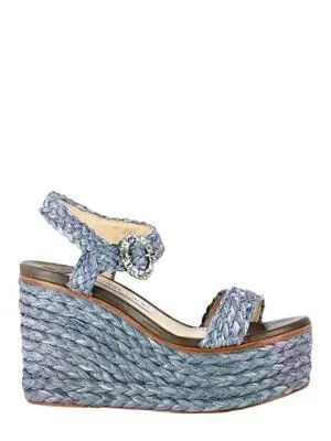 JIMMY CHOO Nylah Ankle-strap Wedge Sandals - Blue