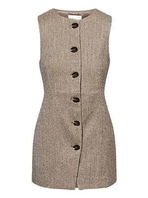 Dissh Tweed Tunic Vest - Choc