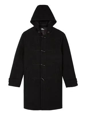 The Kooples Hooded Wool-blend Coat - Black